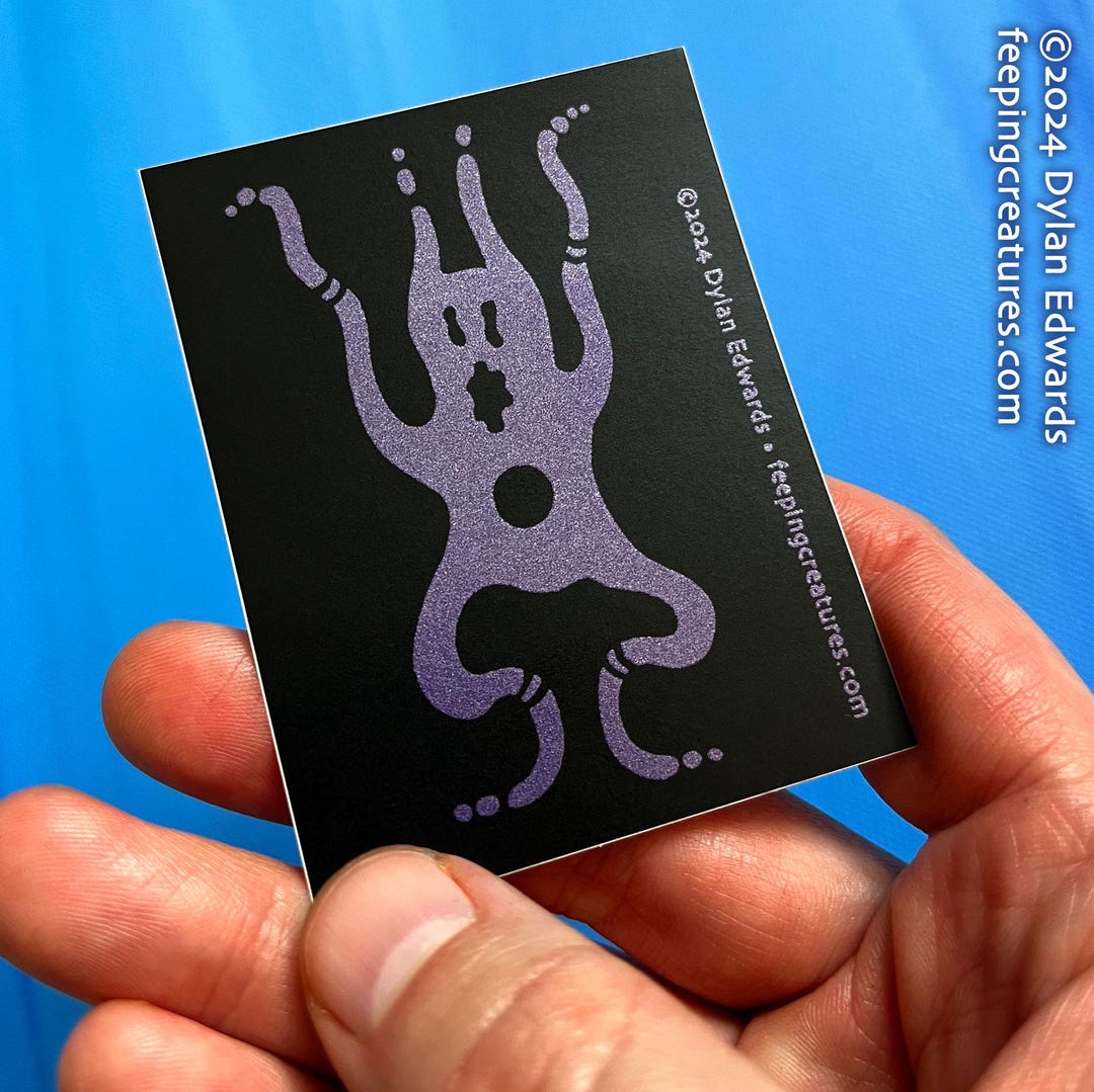 Wiggly Monster Iridescent Vinyl Sticker - Feeping Creatures by Dylan ...