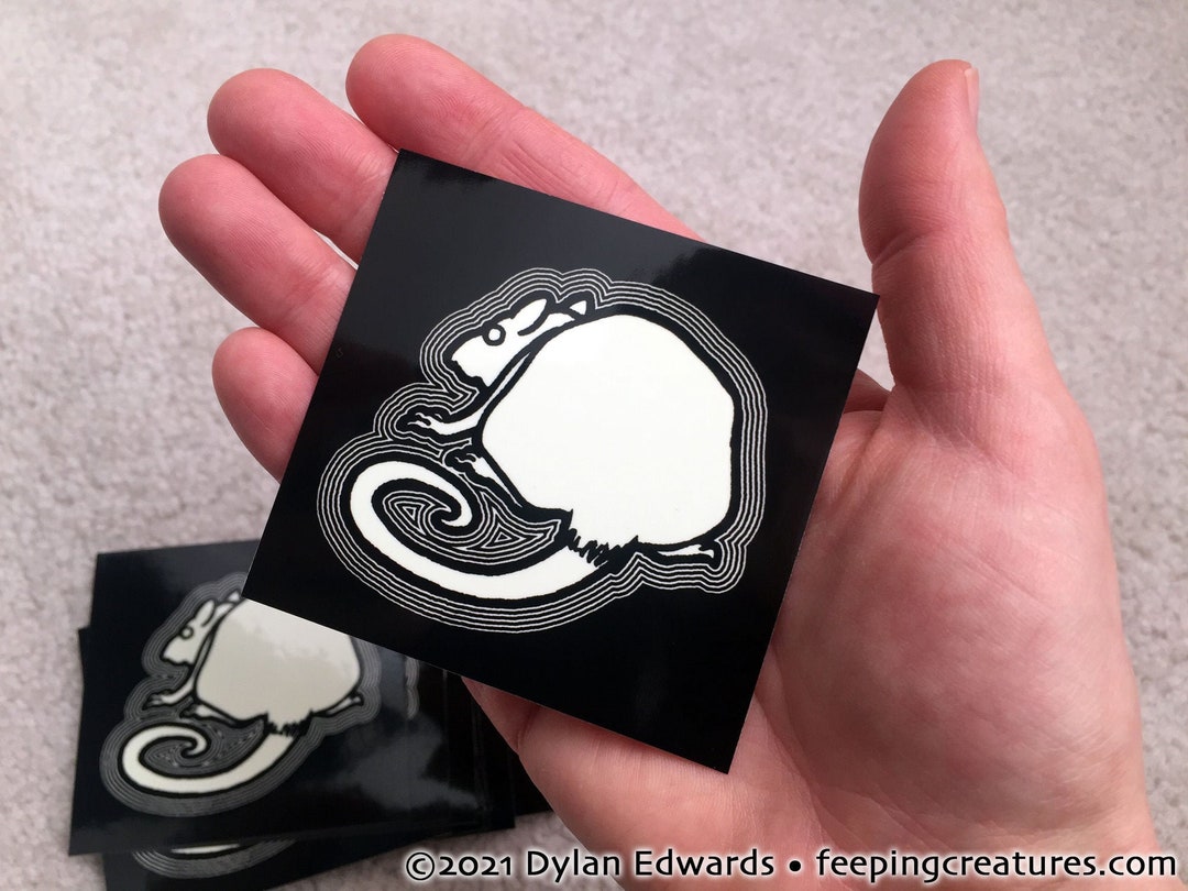Glow-in-the-dark Ghost Rat Vinyl Sticker - Feeping Creatures Monster ...