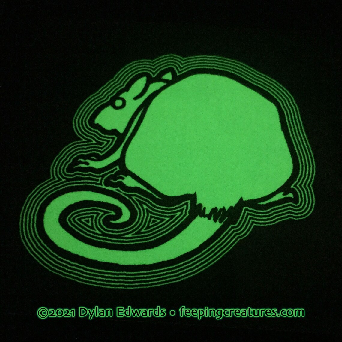 Glow-in-the-dark Ghost Rat Vinyl Sticker Feeping Creatures - Etsy