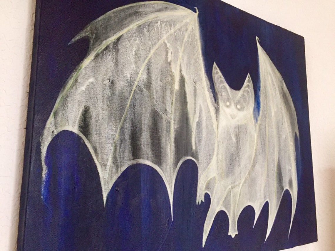 Glow-in-the-dark Vampire Ghost Bat Painting - Feeping Creatures Monster ...
