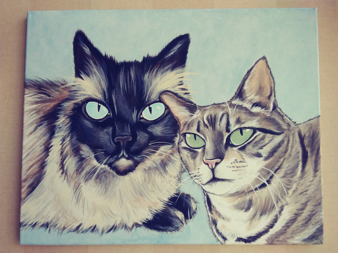 Multiple Pet Portrait Painting 16x20 Handpainted Pet - Etsy