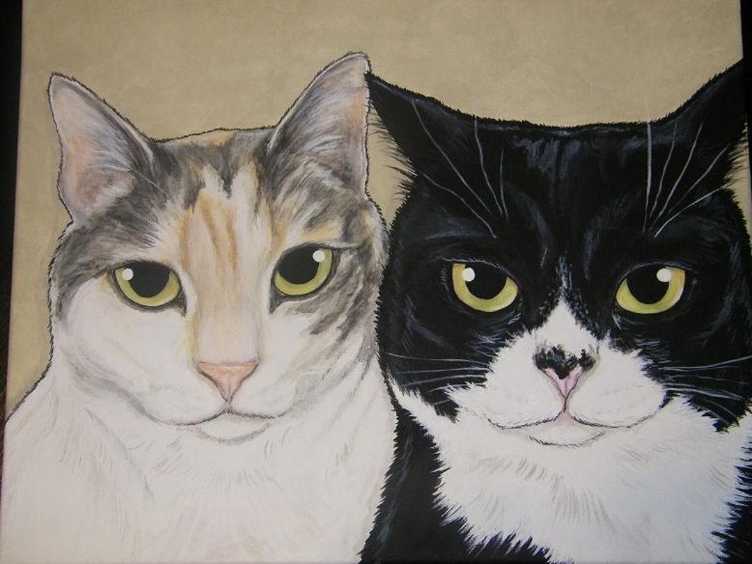 Multiple Pet Portrait Painting 11x14 - Custom Painted, Cat, Dog, Animal ...