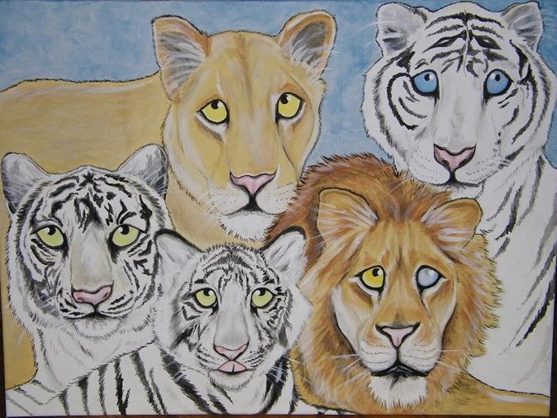 Multiple Pet Portrait Painting 16x20 Handpainted Pet | Etsy