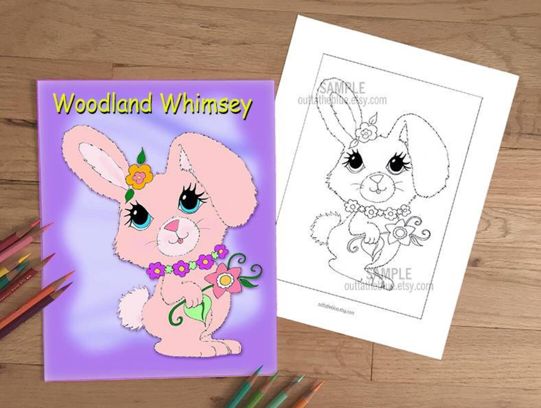 Woodland Whimsy Printable Coloring Pages for Kids, Digital Upload PDF ...