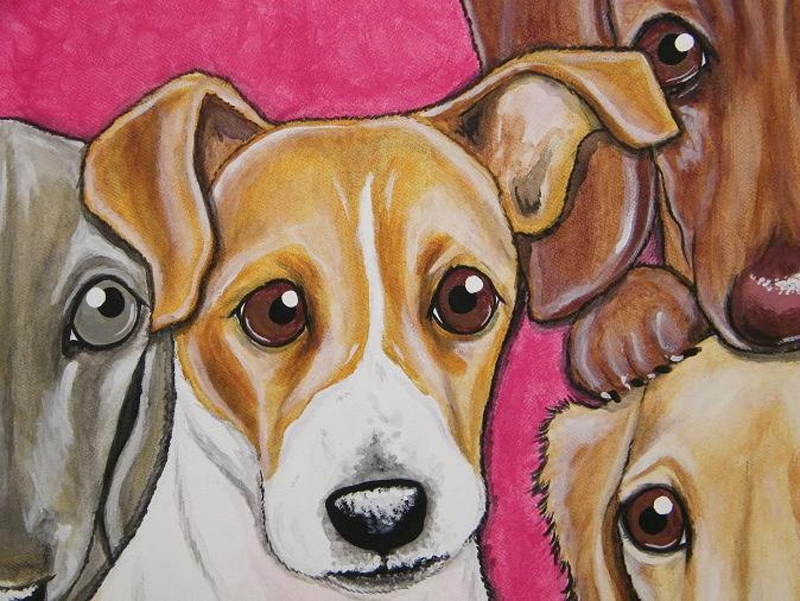 Multiple Pet Portrait Painting 16x20 Handpainted Pet - Etsy