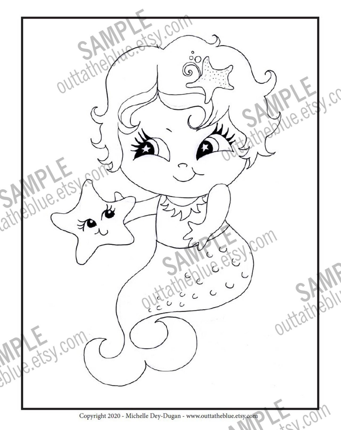 Cute Sea Printable Coloring Pages for kids digital upload PDF | Etsy