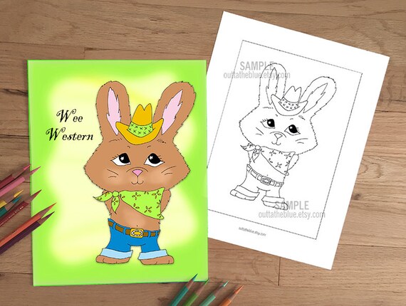 Wee Western Printable Coloring Pages for Kids Digital Upload | Etsy