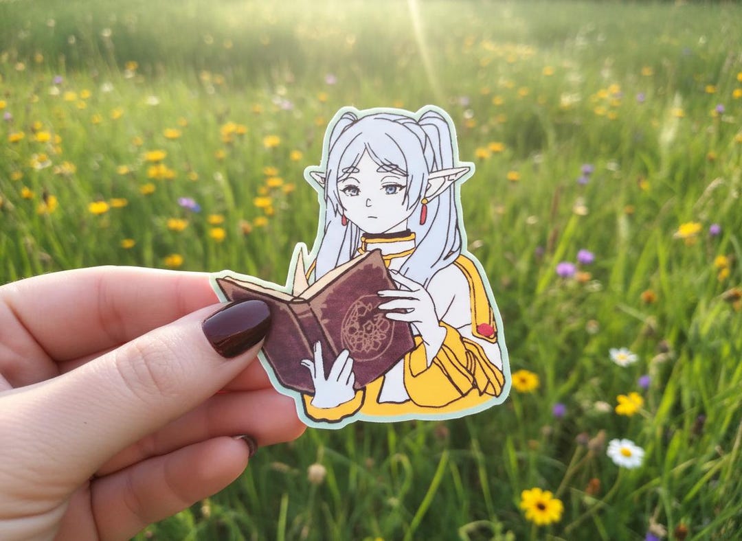 Frieren Reading Sticker - Etsy