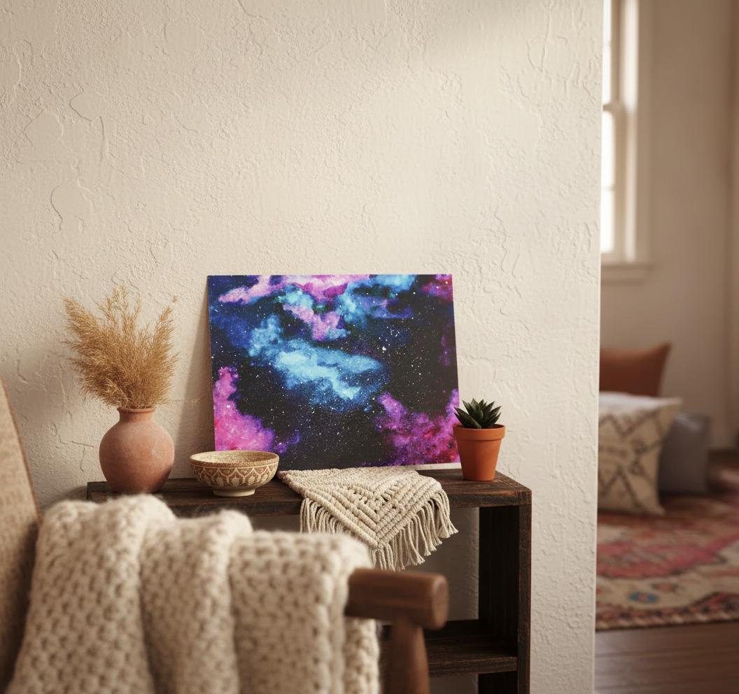 Cosmic Clouds Art Print | Vibrant Original Galaxy Universe Acrylic ...