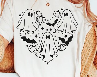 Ghost Heart SVG, Halloween Svg, Spooky Season Svg, Ghost Clip Art, Boo ...