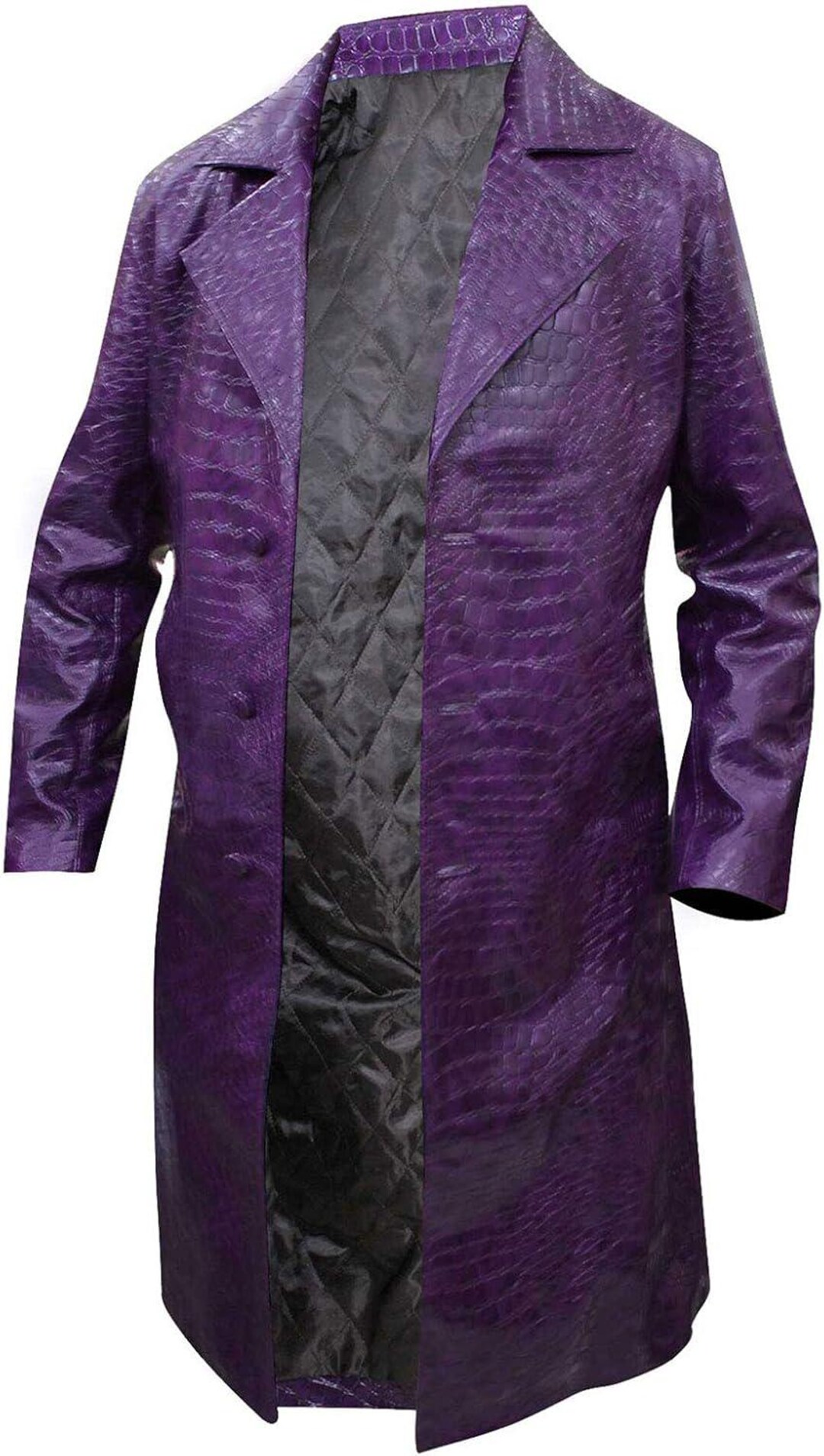 Men's Joker Suicide Squad Coat Crocodile Texture Injustice Joker Purple ...