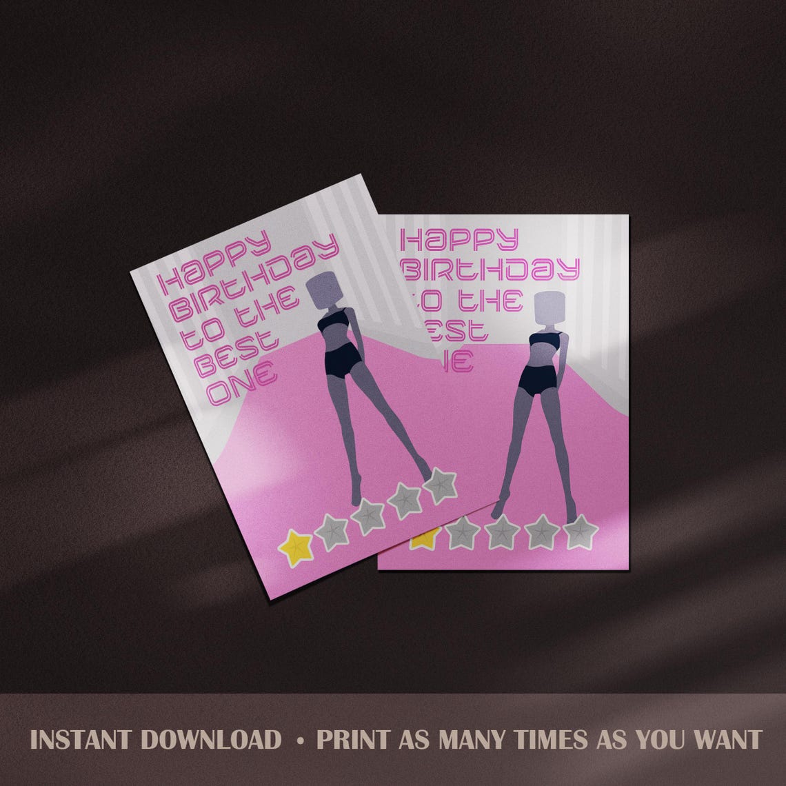 Dress to Impress Birthday Card DIGITAL Download Funny One Star Greeting ...