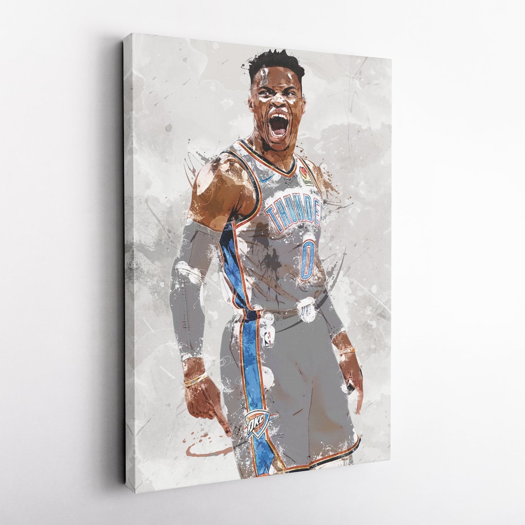 Russell Westbrook Poster, Oklahoma City Thunder, Canvas Print, Framed ...