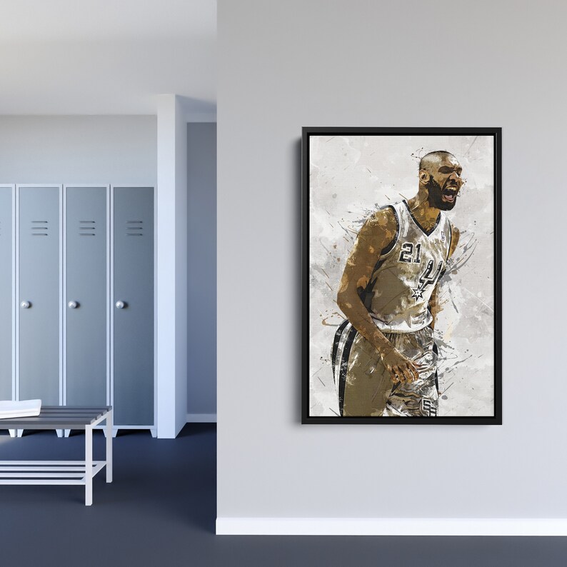 Tim Duncan Poster, San Antonio Spurs, Canvas Print, Framed Poster, Home ...