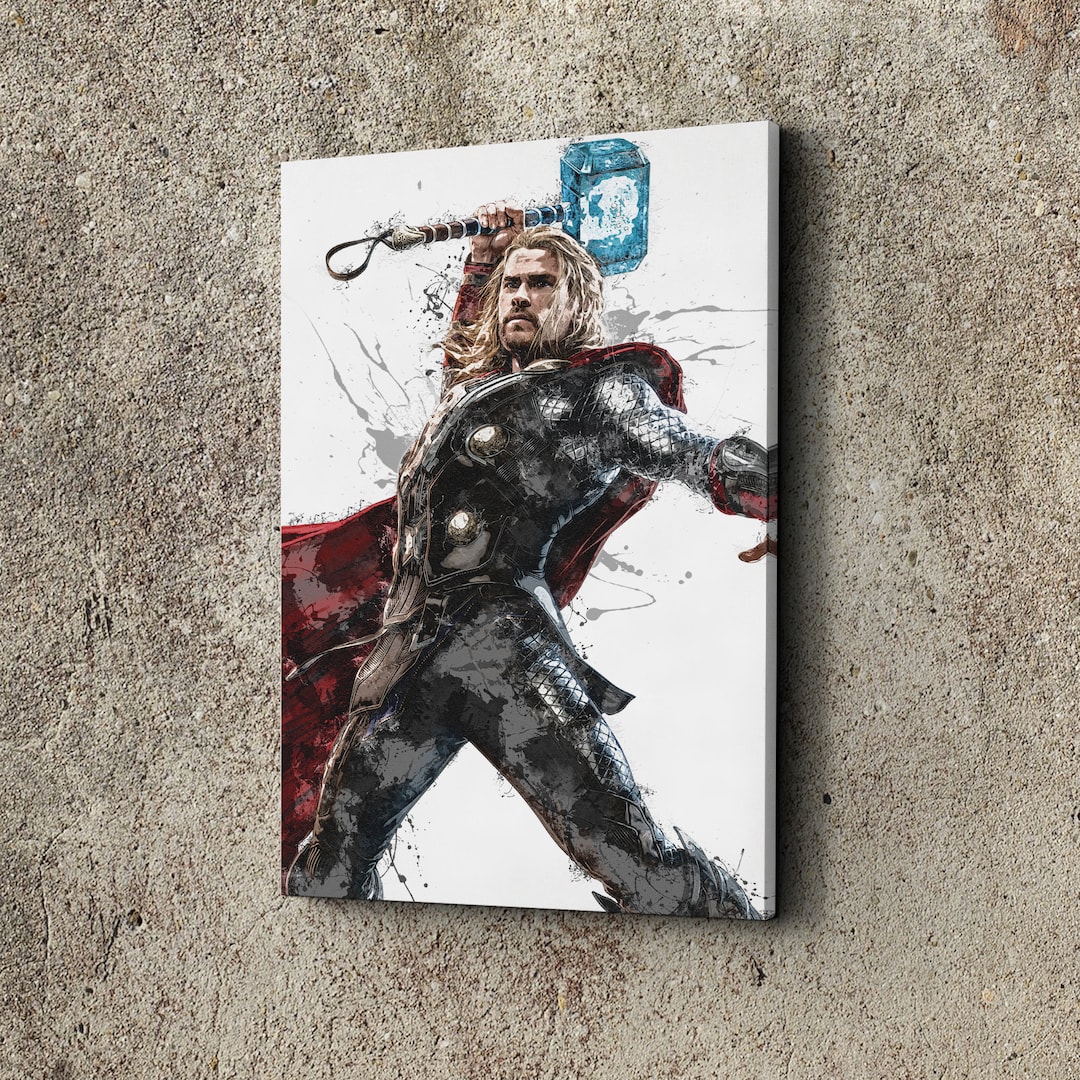 Thor Poster Marvel Superhero Comics Painting Hand Made Posters Canvas ...