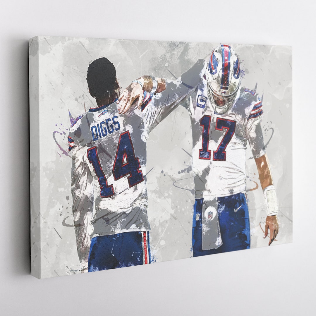 Josh Allen Stefon Diggs Poster, Buffalo Bills, Canvas Print, Framed ...