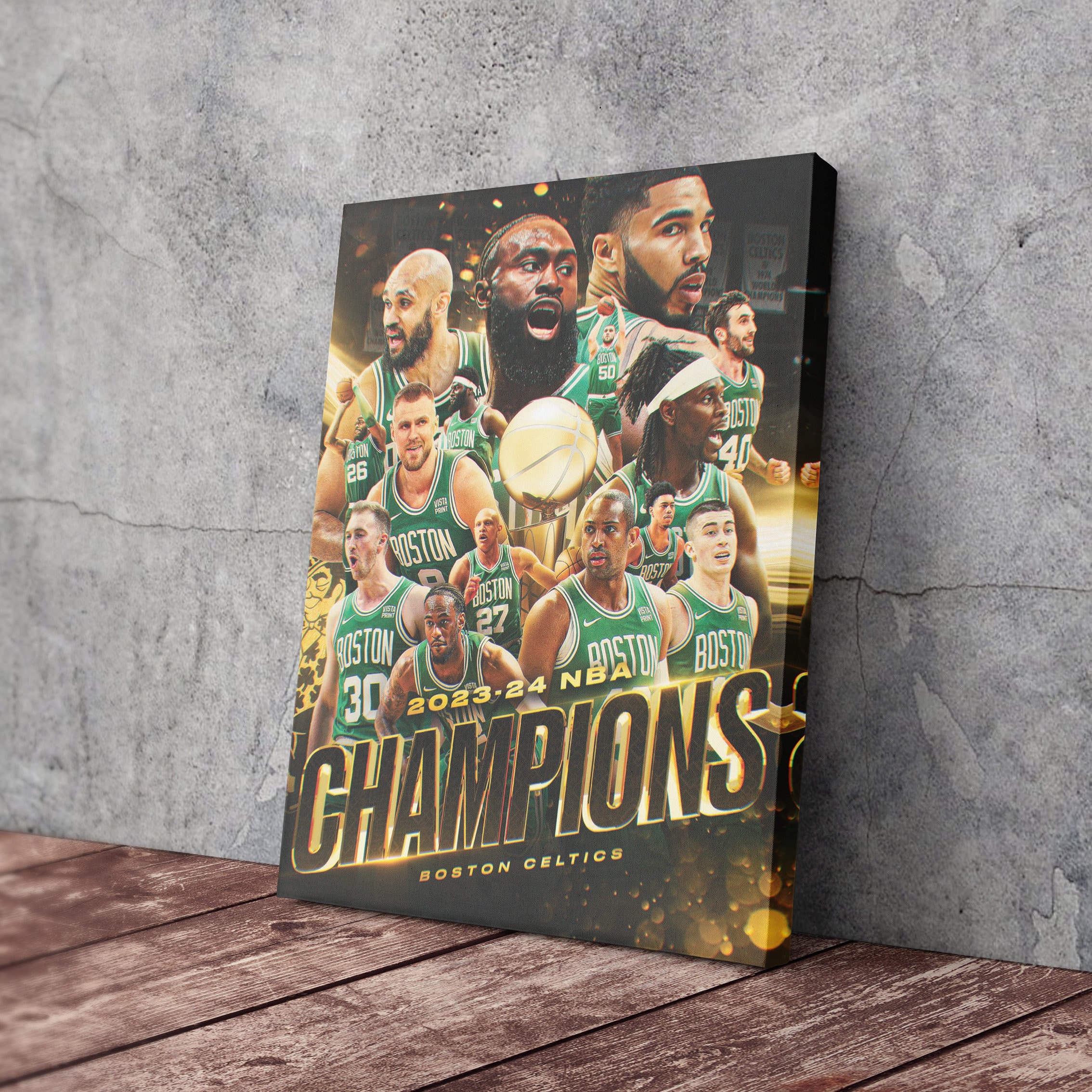 Boston Celtics 2024 NBA Championship Canvas Wall Art Home Decor Framed ...