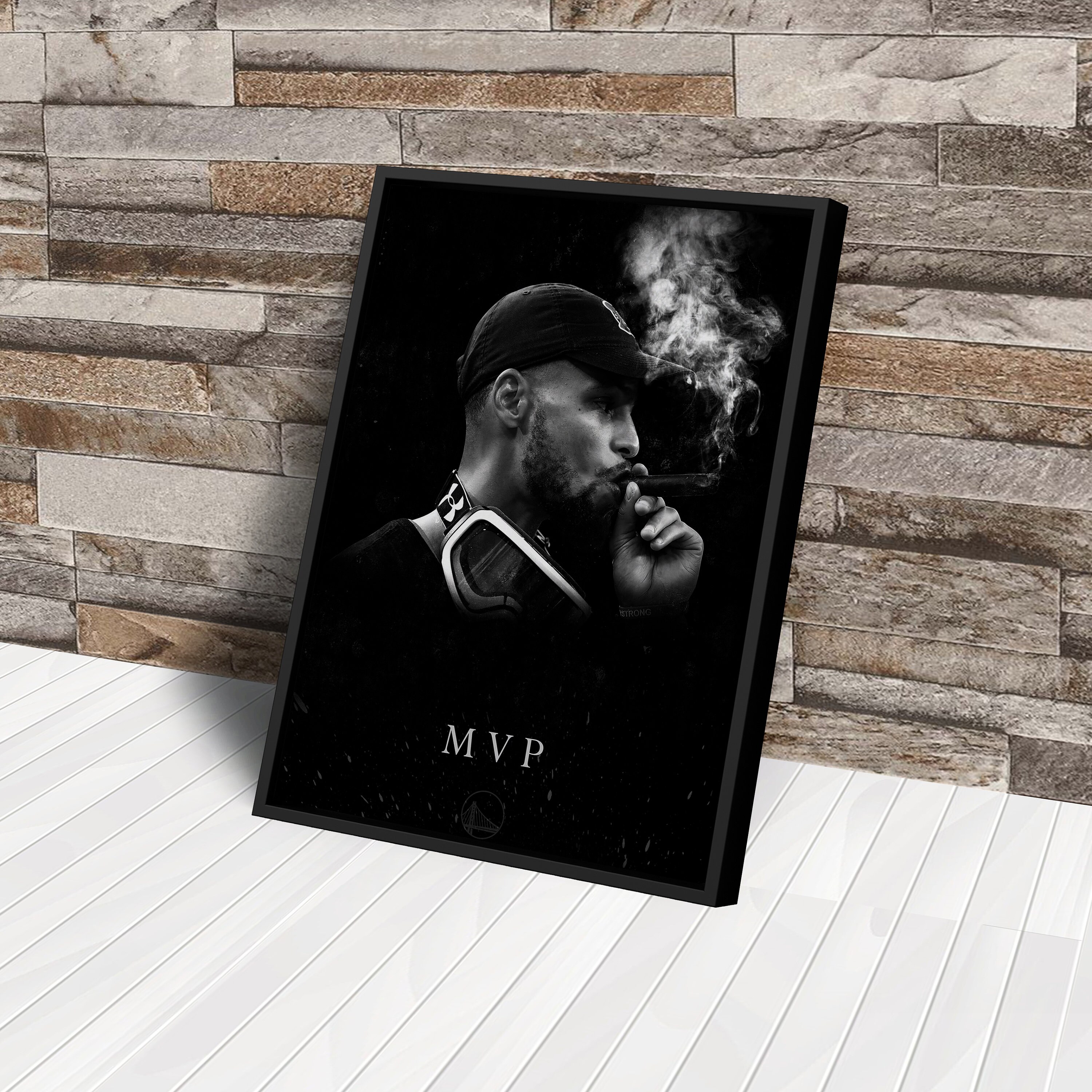 Stephen Curry Smoking a Cigar Poster Golden State Warriors NBA Hand ...