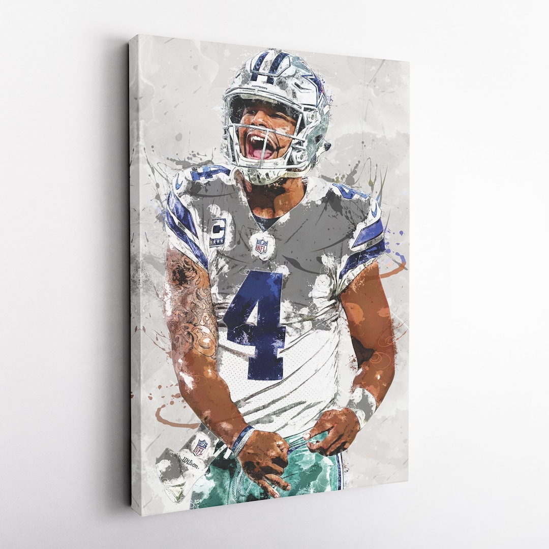 Dak Prescott Poster, Dallas Cowboys - Canvas Print, Framed Poster, Kids ...