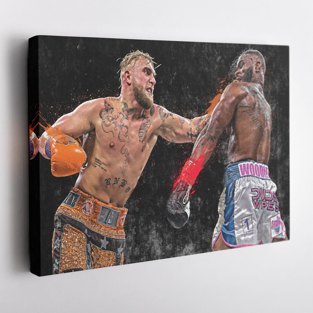 Jake Paul Vs. Tyron Woodley Canvas Print - the Boxing Showdown Wall Art ...
