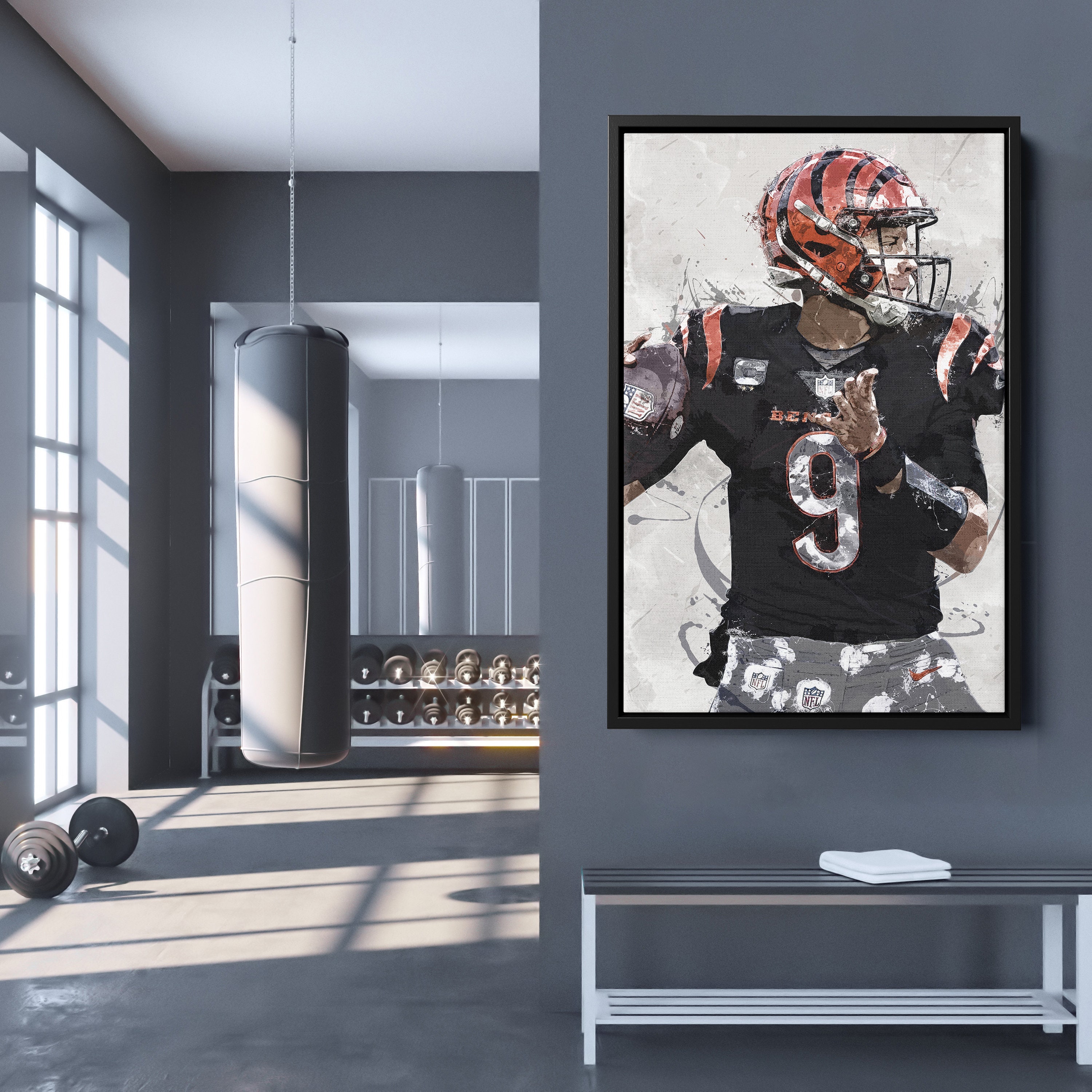 Joe Burrow Poster, Cincinnati Bengals Canvas Print, Framed Poster, Kids ...