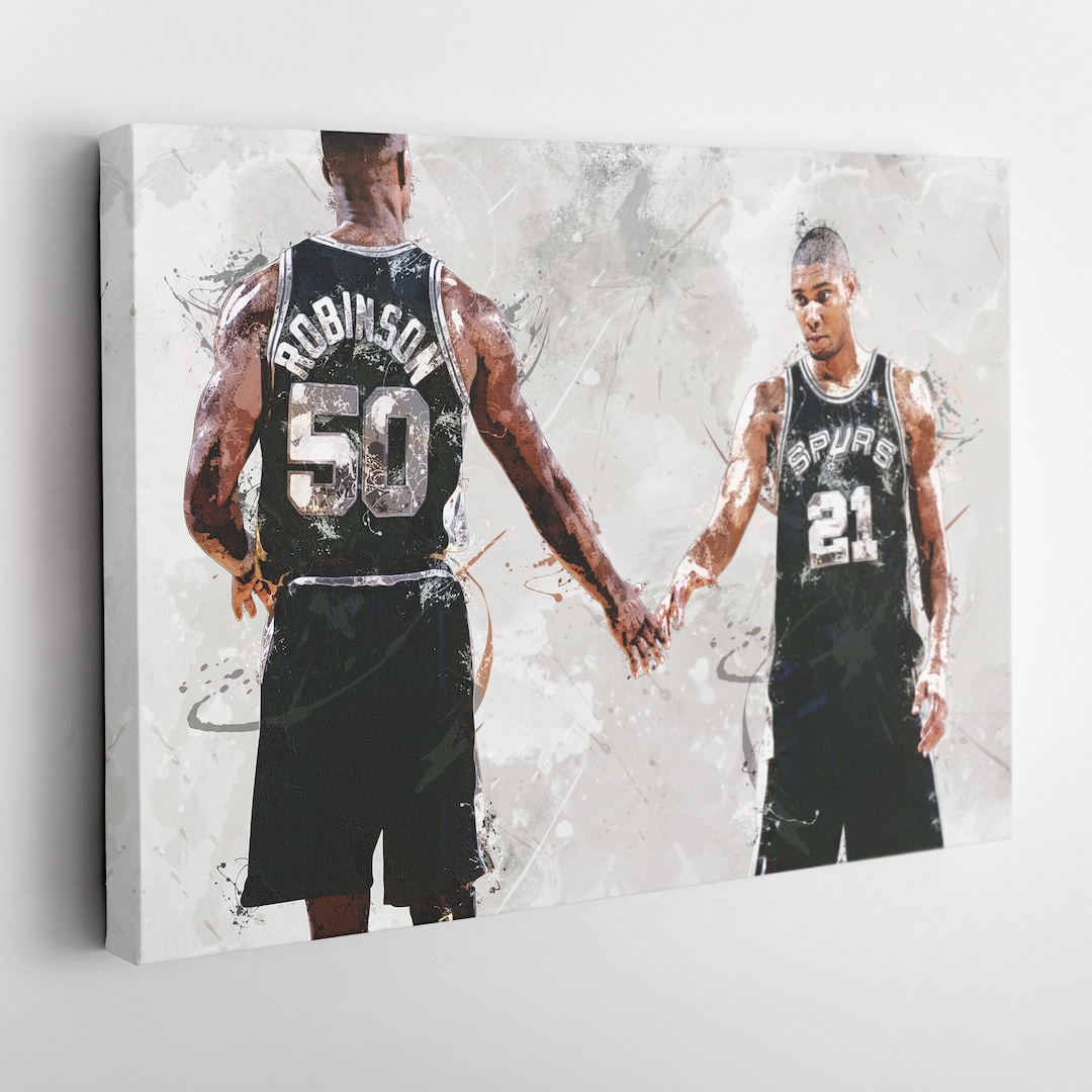 Tim Duncan David Robinson Poster, San Antonio Spurs, Canvas Print ...