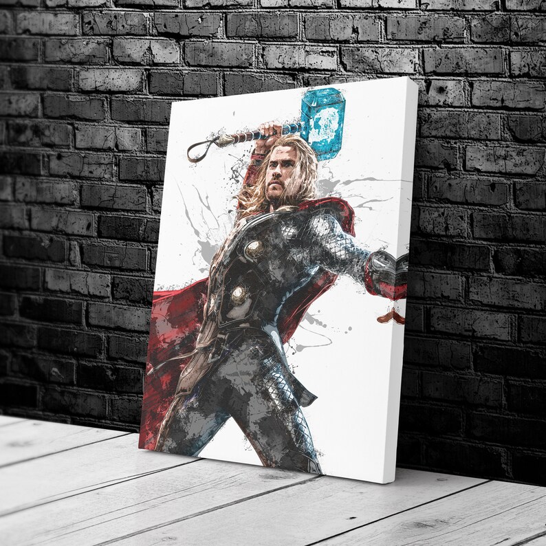 Thor Poster Marvel Superhero Comics Painting Hand Made Posters Canvas ...
