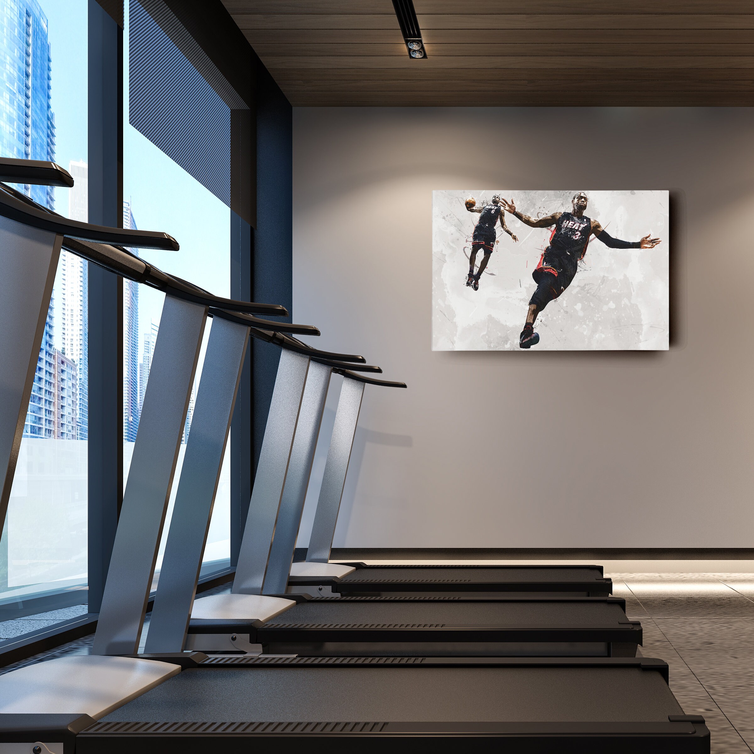 Lebron James Dwyane Wade Poster, Miami Heat, Canvas Print, Framed ...