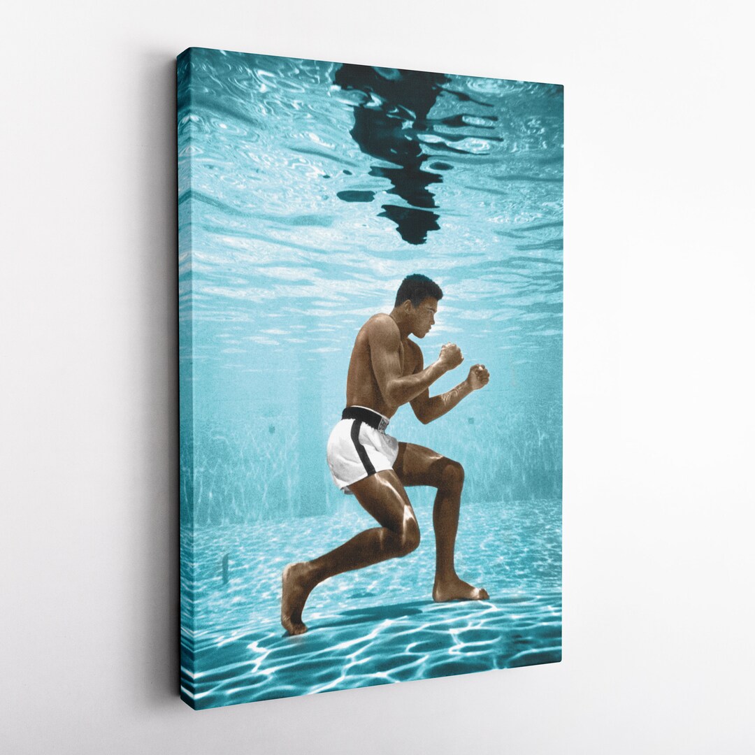 Muhammad Ali Underwater Poster Boxing Hand Made Posters Canvas Print ...