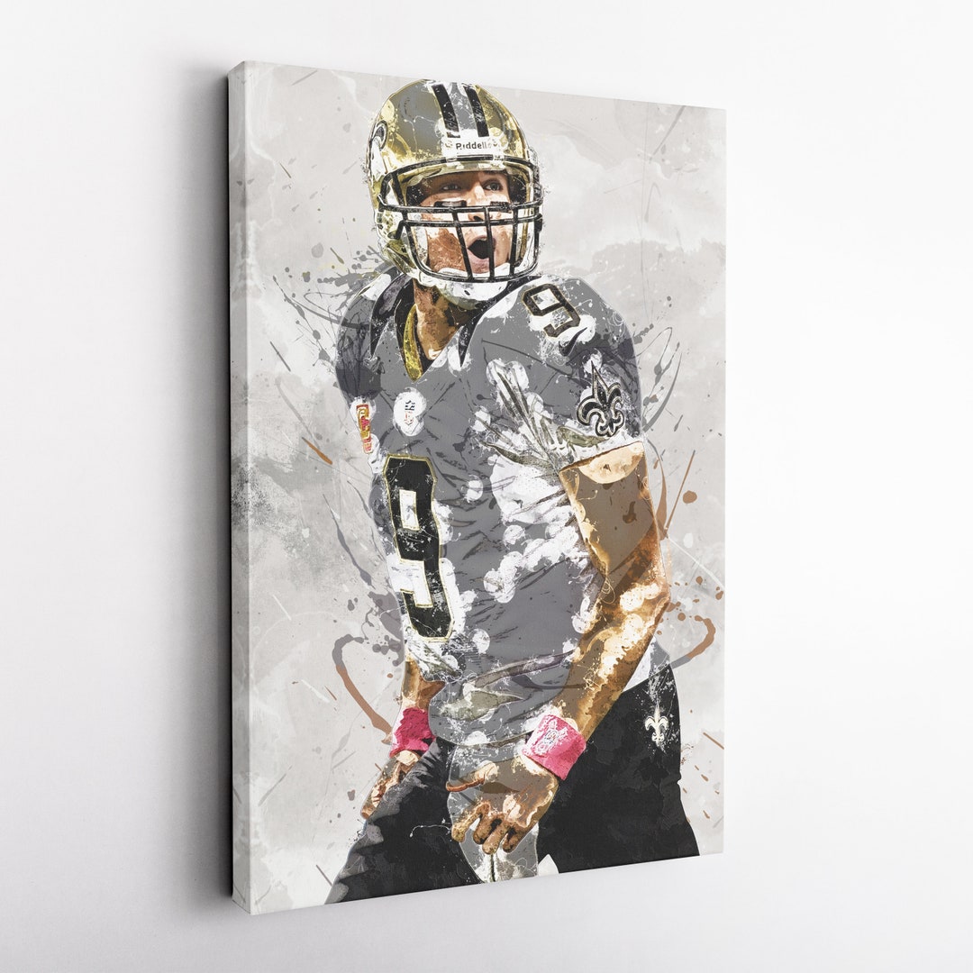Drew Brees Poster, New Orleans Saints - Canvas Print, NFL Poster ...