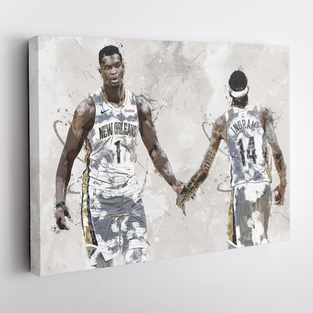 Zion Williamson Brandon Ingram Poster, New Orleans Pelicans, Canvas ...