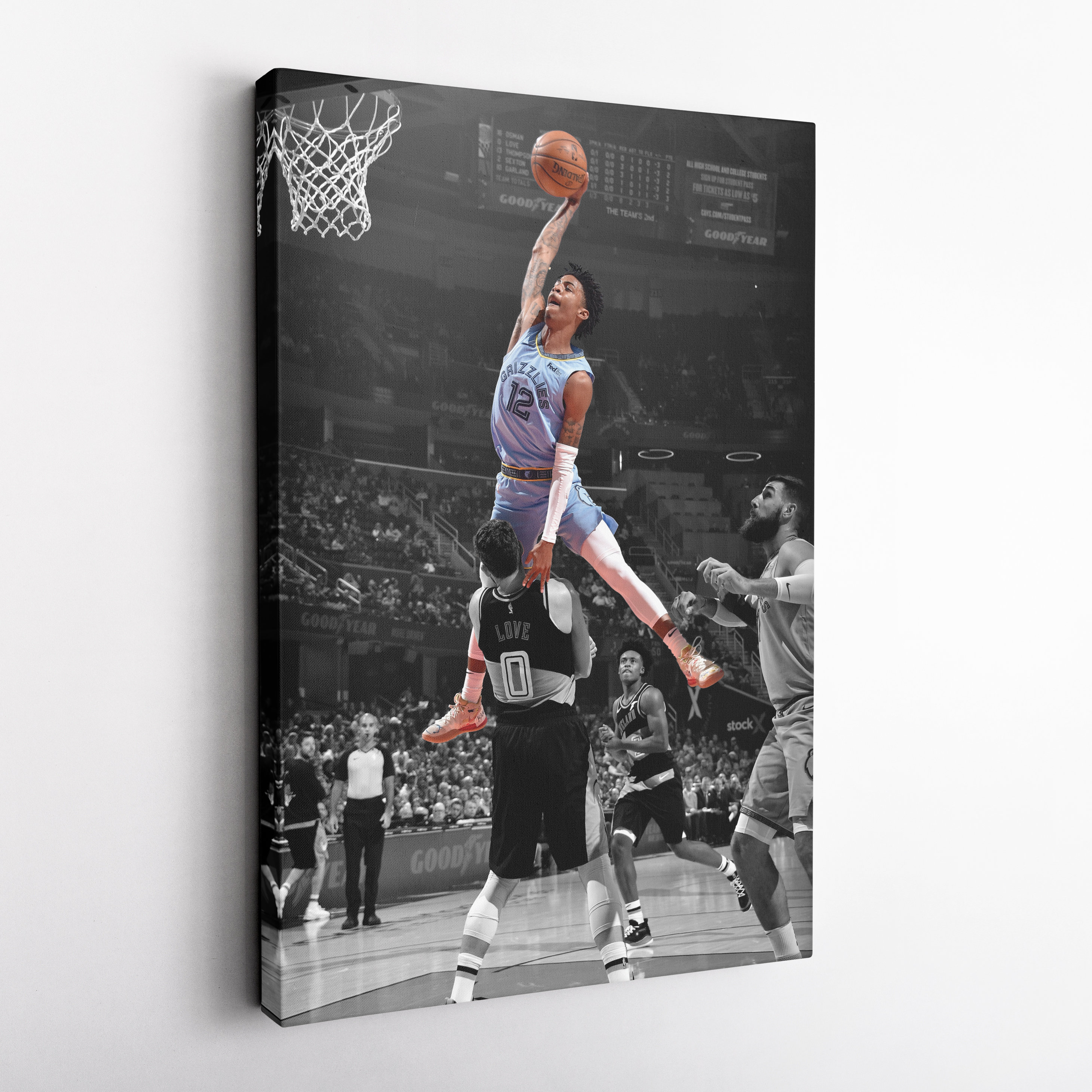 Ja Morant Dunk Attempt Over Kevin Love Poster Memphis Grizzlies ...