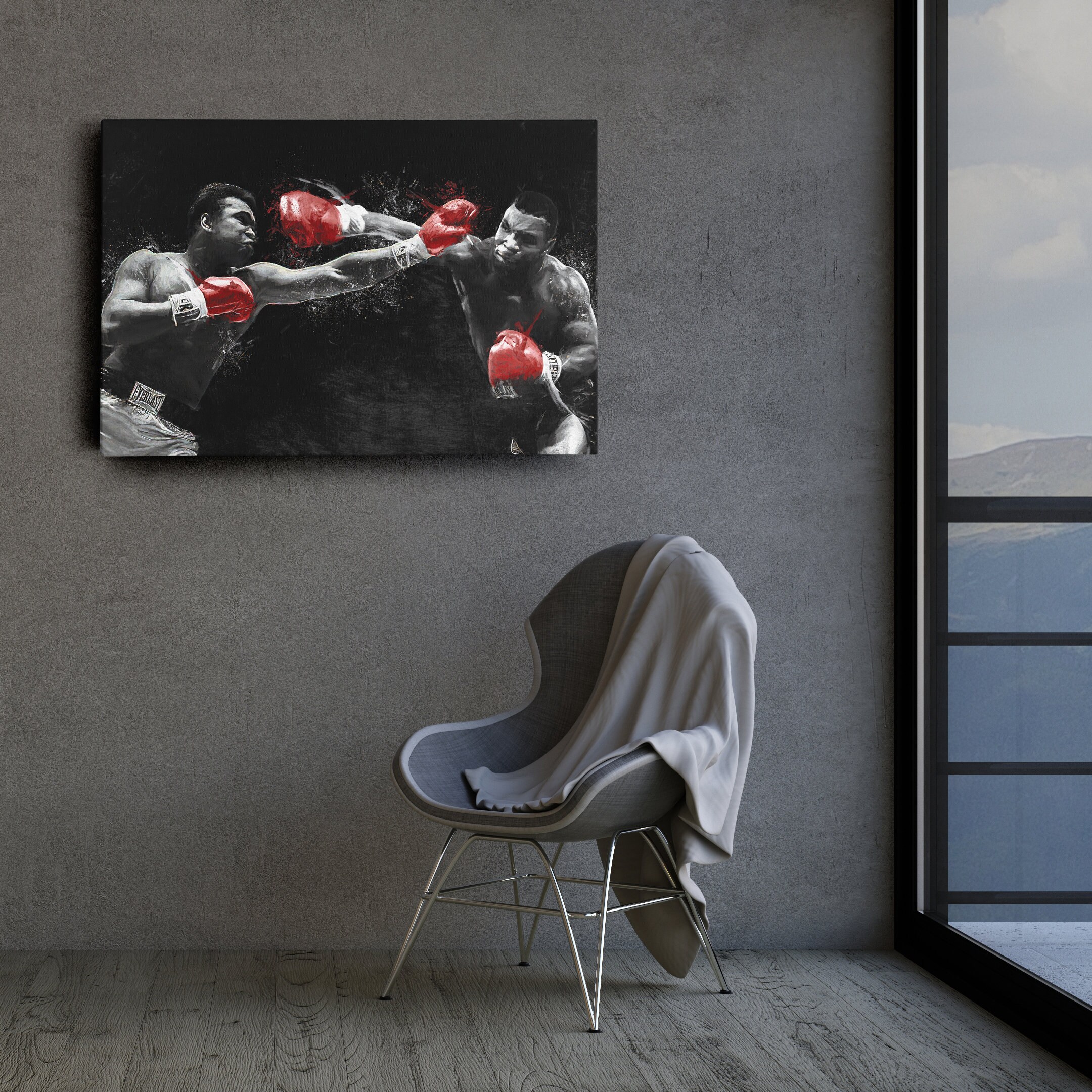 Mike Tyson Vs Muhammad Ali Poster Boxing Painting Hand Made Posters ...