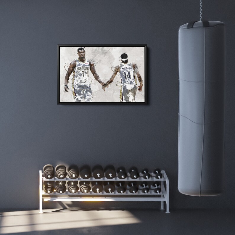 Zion Williamson Brandon Ingram Poster, New Orleans Pelicans, Canvas ...