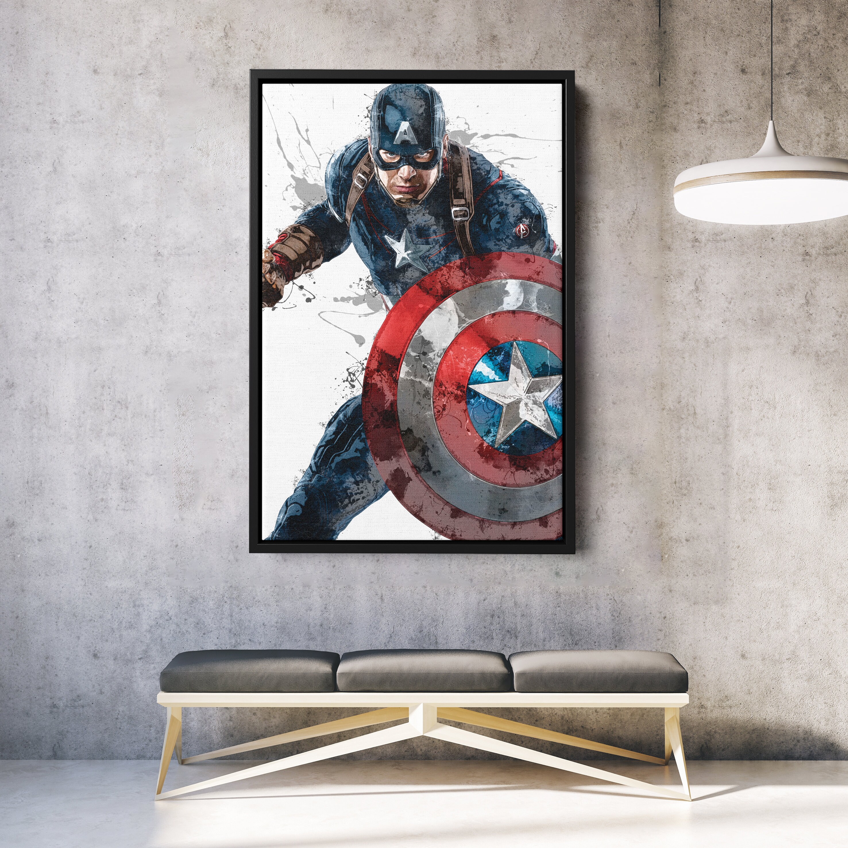 Captain America Poster Marvel Superhero Comics Painting Hand Made ...