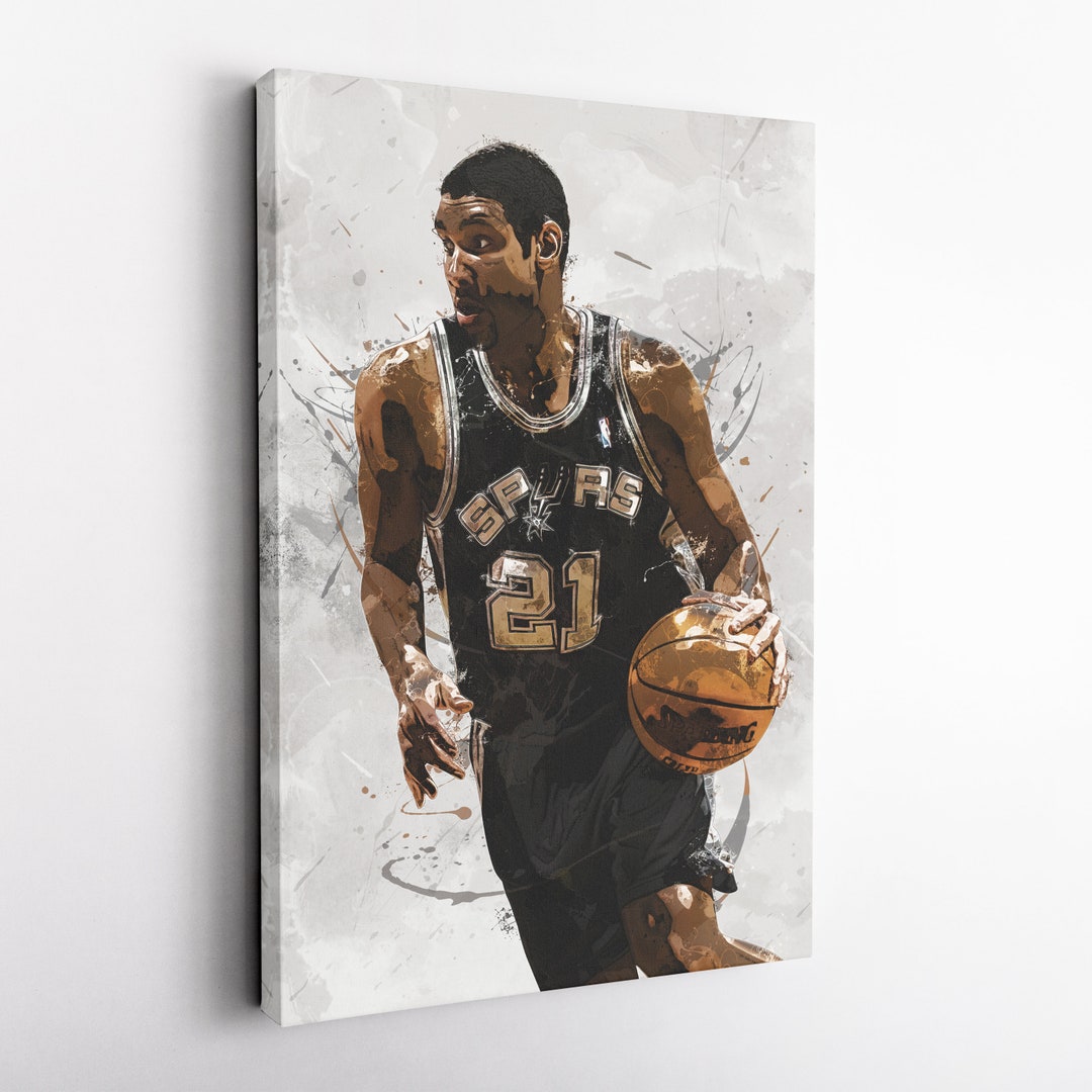 Tim Duncan Poster, San Antonio Spurs, NBA, Canvas Print, Framed Poster ...