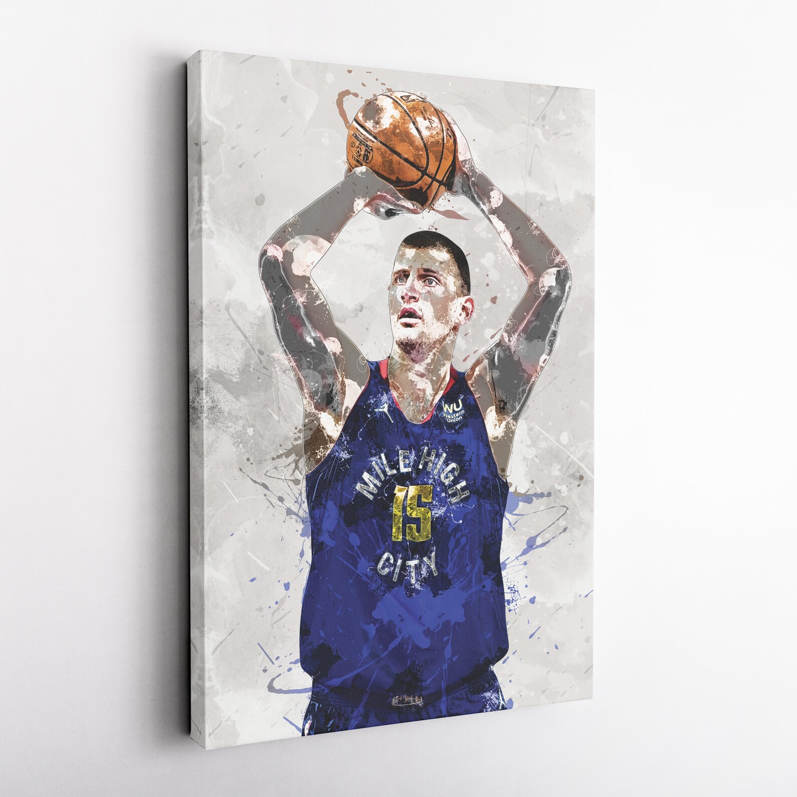 Nikola Jokic Poster, Denver Nuggets, NBA, Canvas Print, Framed Poster ...