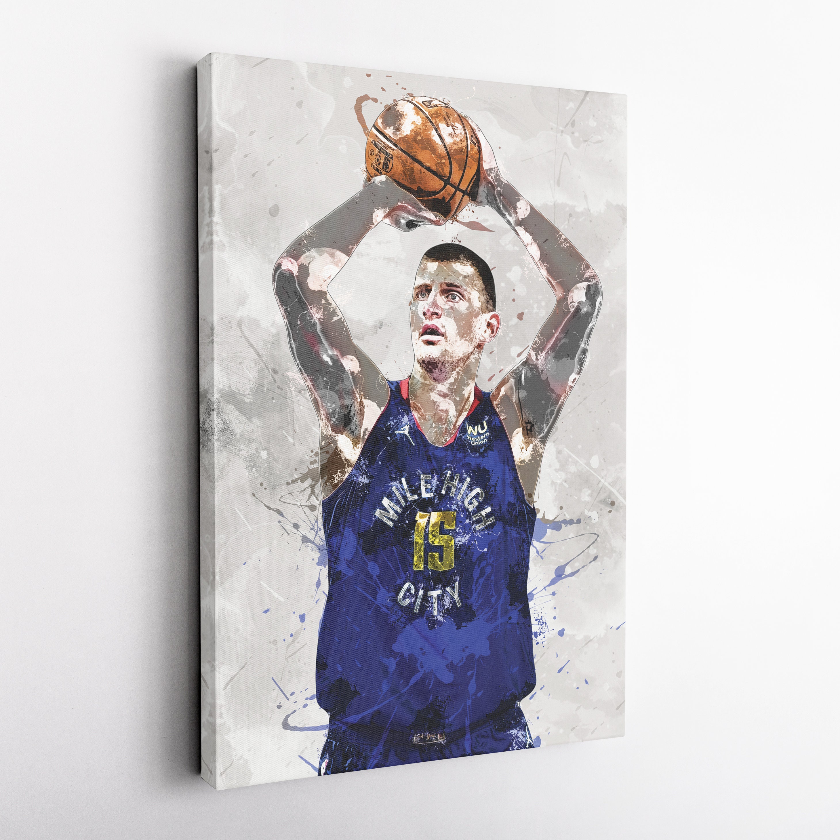 Nikola Jokic Poster, Denver Nuggets, NBA, Canvas Print, Framed Poster ...