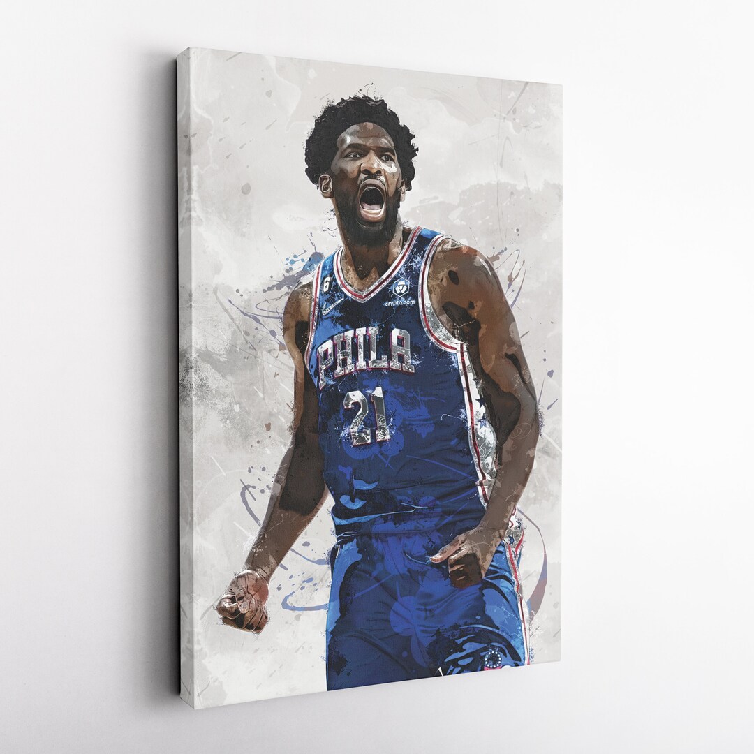 Joel Embiid Poster, Philadelphia 76ers, Canvas Print, Framed Poster ...