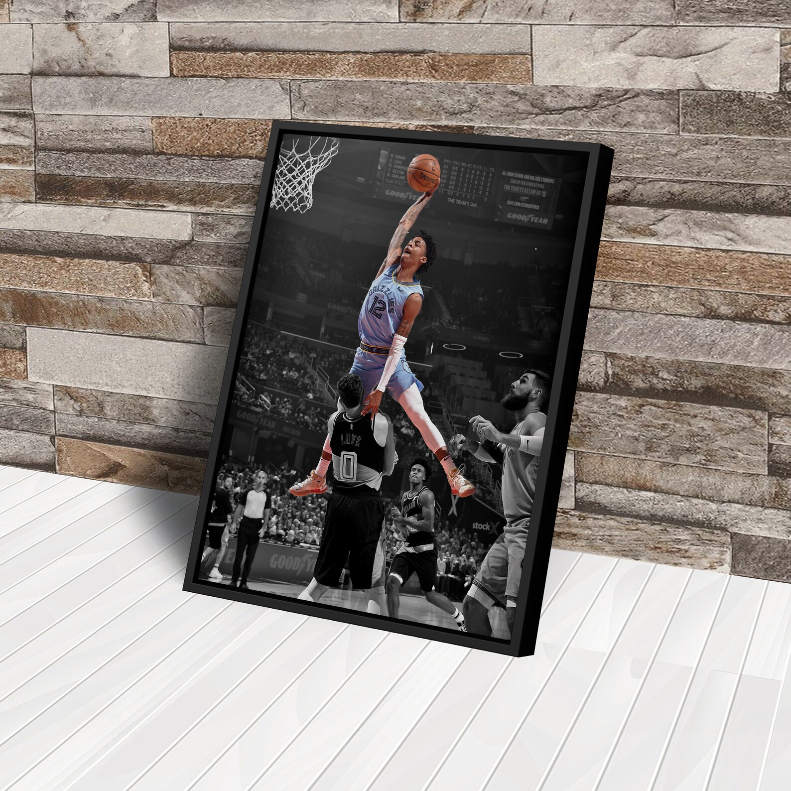 Ja Morant Dunk Attempt Over Kevin Love Poster Memphis Grizzlies ...