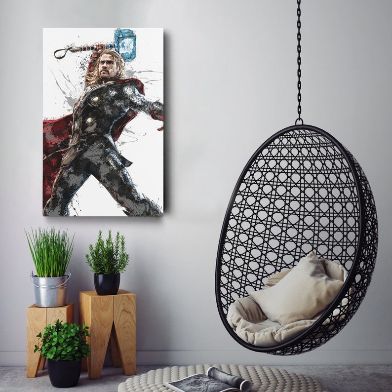 Thor Poster Marvel Superhero Comics Painting Hand Made Posters Canvas ...