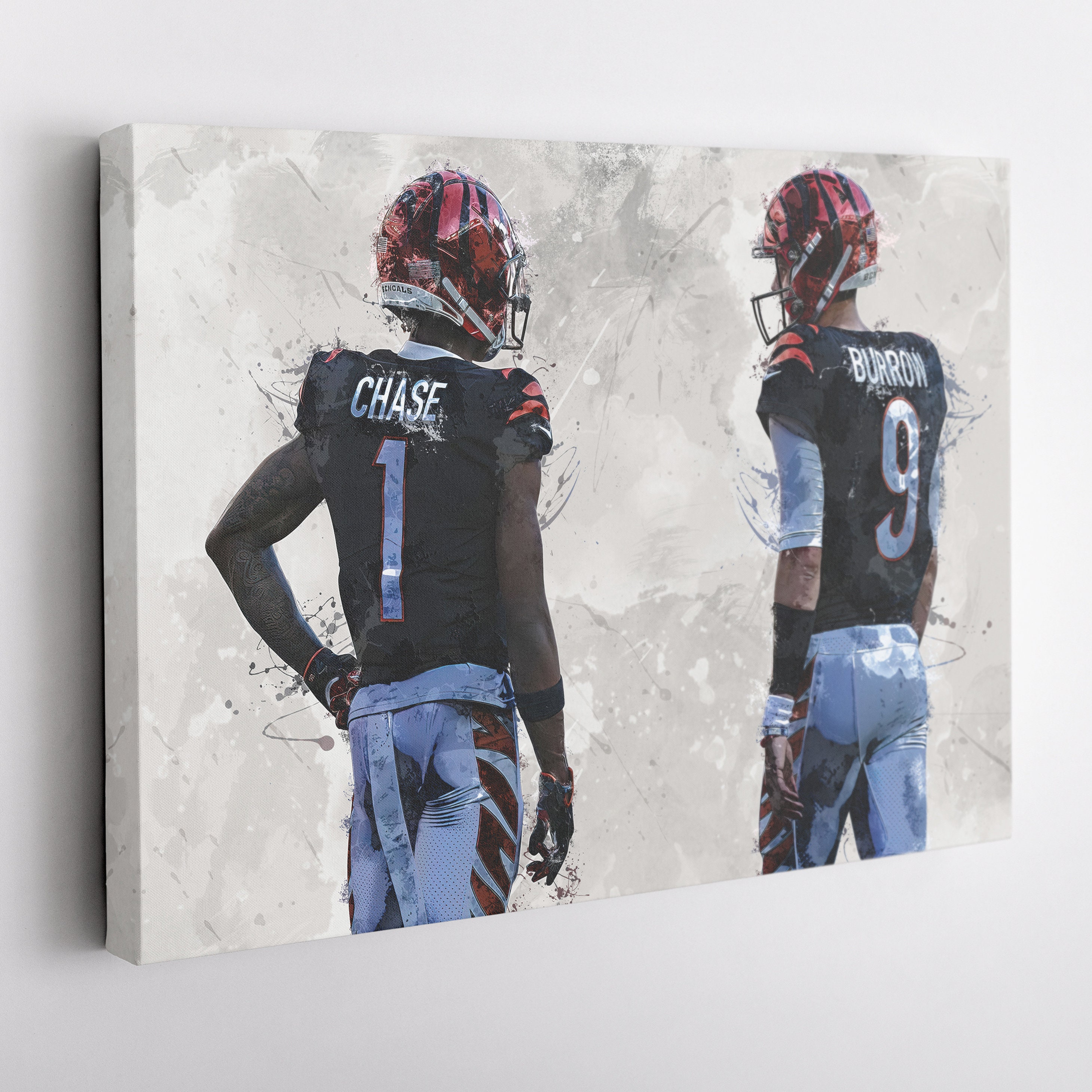 Joe Burrow Ja'marr Chase Poster, Cincinnati Bengals, Canvas Print ...