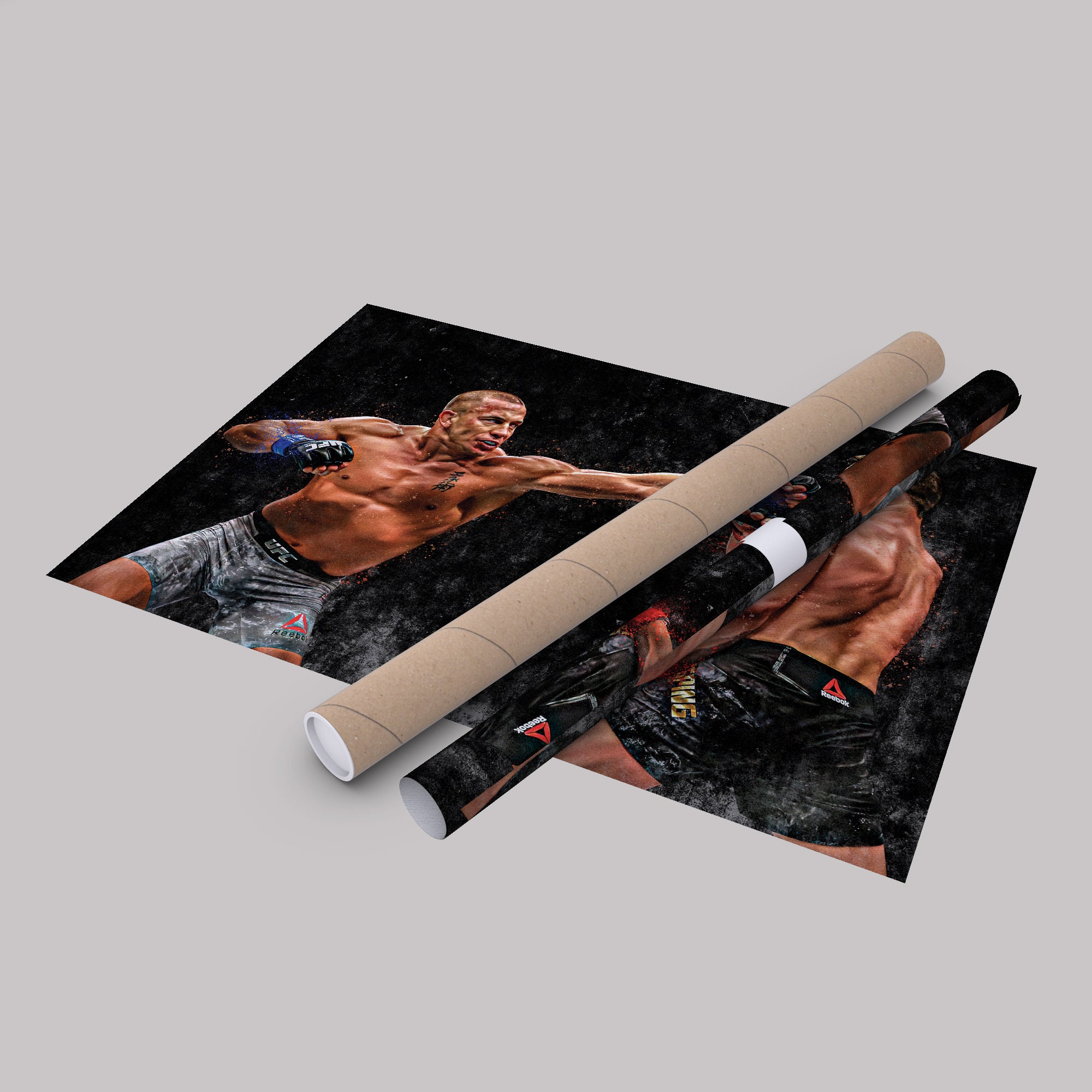 Georges St-pierre Vs. Michael Bisping Poster UFC Hand Made Posters ...