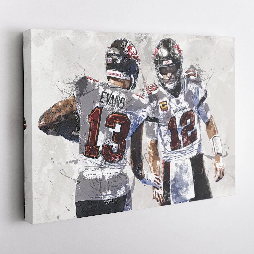 Tom Brady Mike Evans Poster, Tampa Bay Buccaneers, Canvas Print, Framed ...