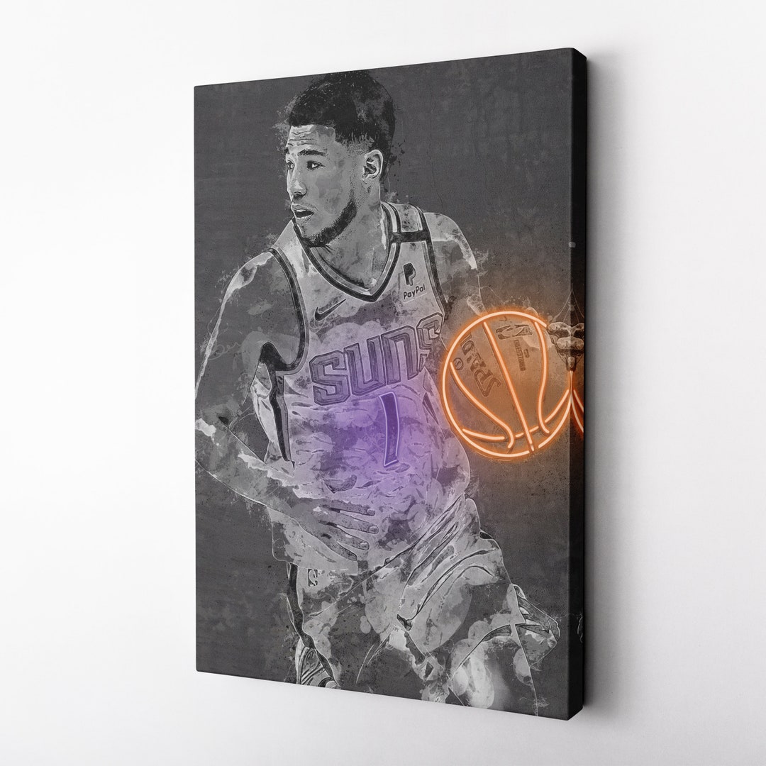 Devin Booker Poster Neon Effect Phoenix Suns Basketball Hand Made ...
