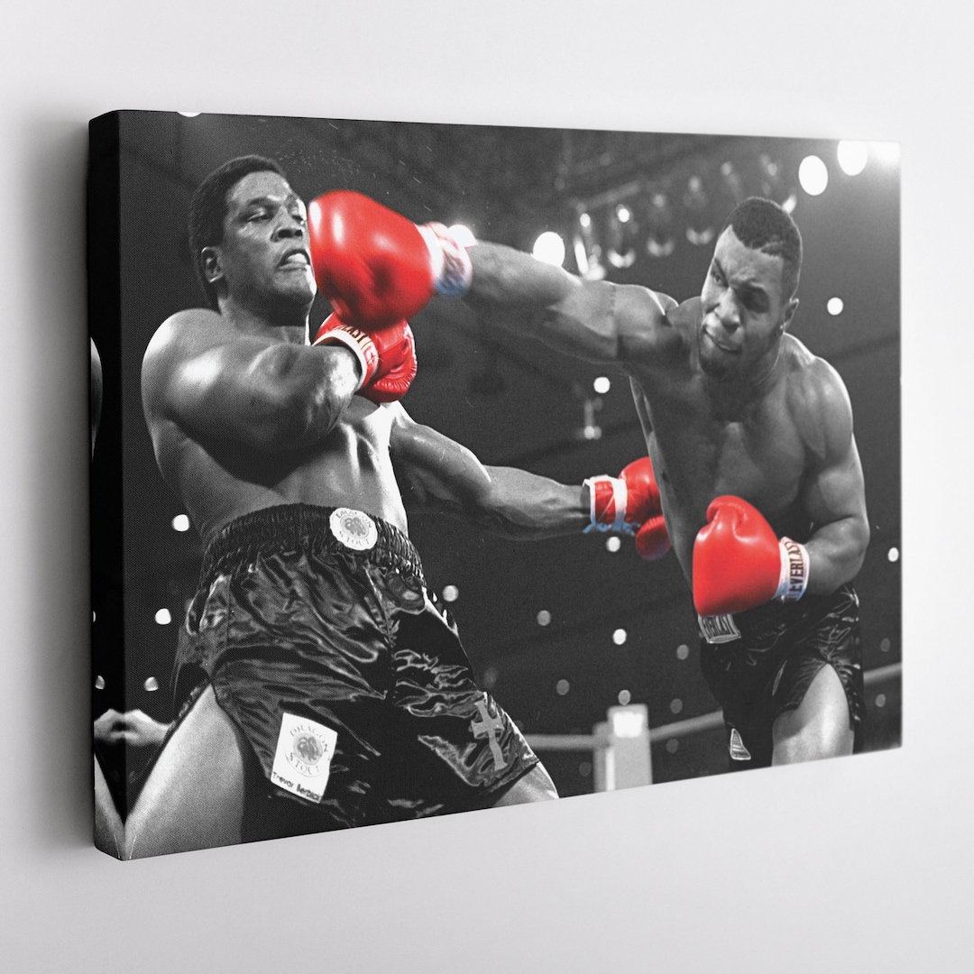 Mike Tyson Vs Trevor Berbick Poster Boxing Hand Made Posters Canvas ...