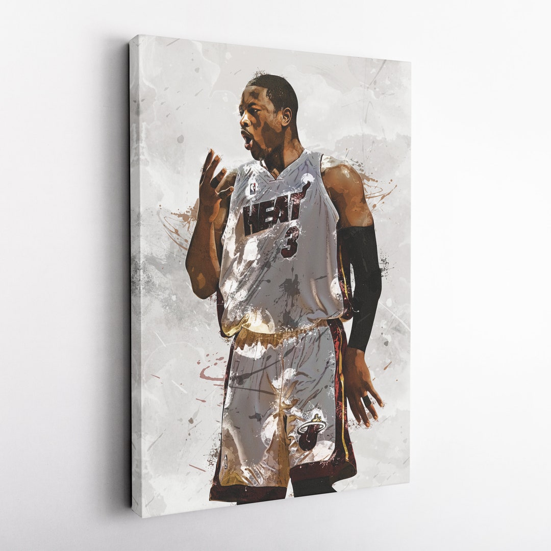 Dwyane Wade Poster, Miami Heat, NBA, Canvas Print, Framed Poster, Home ...