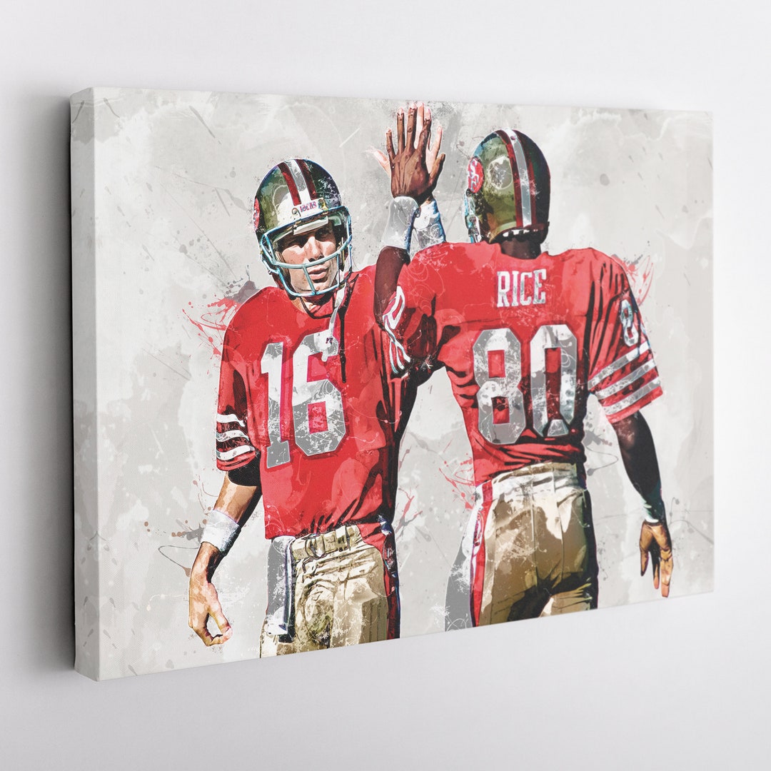 Joe Montana Jerry Rice Poster, San Francisco 49ers, Canvas Print ...