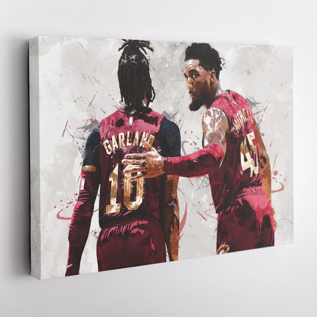 Donovan Mitchell Darius Garland Poster, Cleveland Cavaliers, Canvas ...
