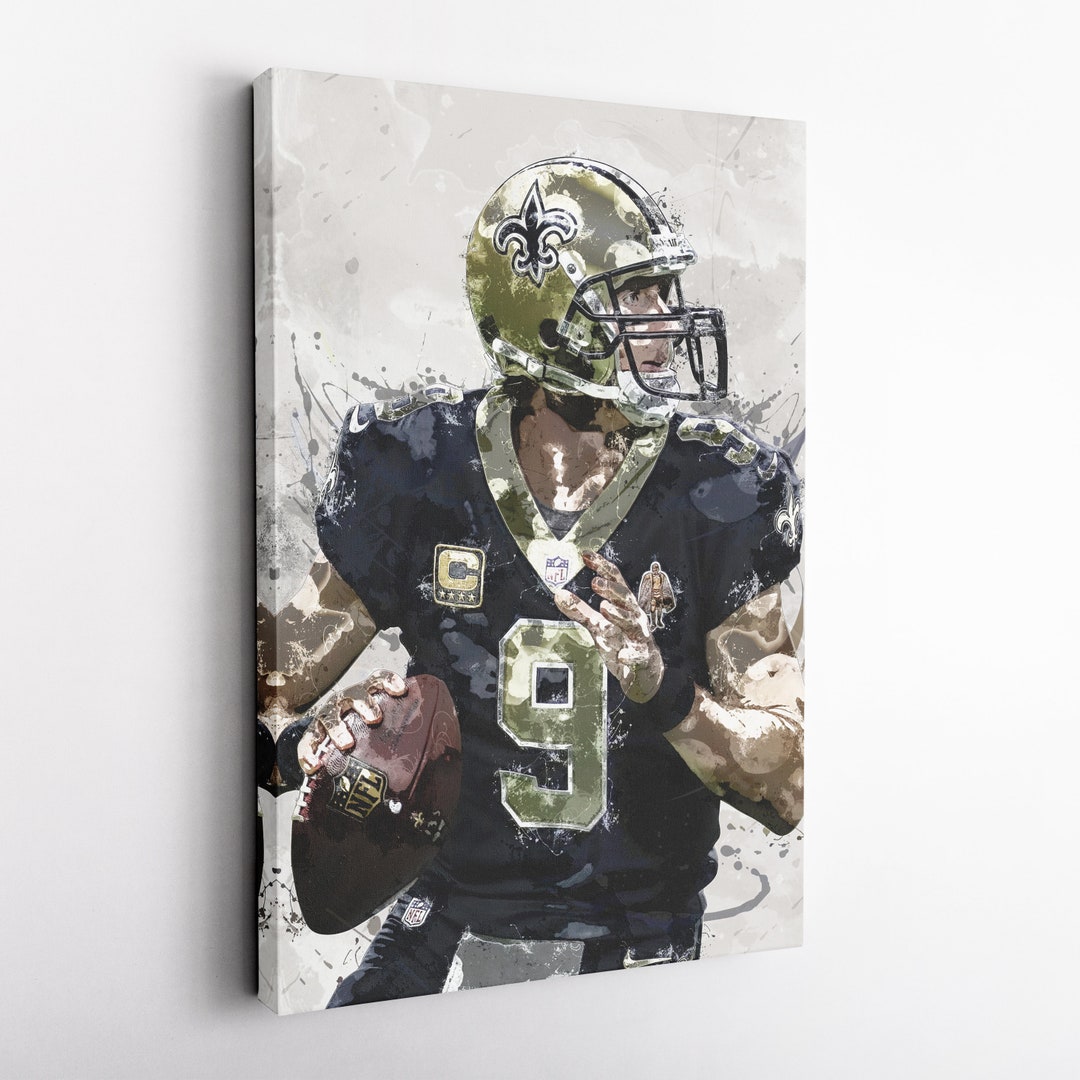 Drew Brees Poster, New Orleans Saints- Canvas Print, Framed Poster ...
